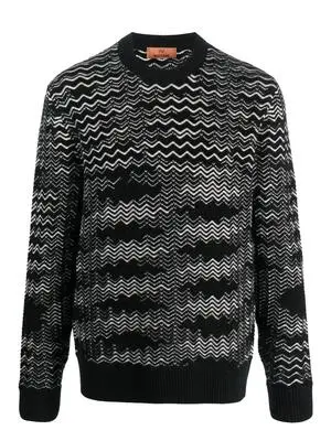 Missoni Chevron Wool-blend Sweater - Black