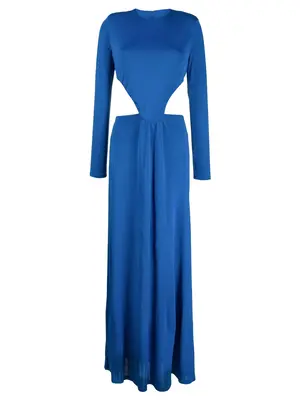Farm Rio Knotted Cut-out Maxi Dress - Blue