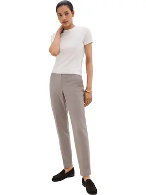 Theory Theory Treeca Full Length Good Wool Pant Cinder Melange