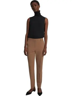 Theory Treeca Full Length Good Wool Pant - Truffle