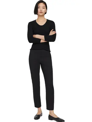 Theory Treeca Pull-on Cropped Pant - Black