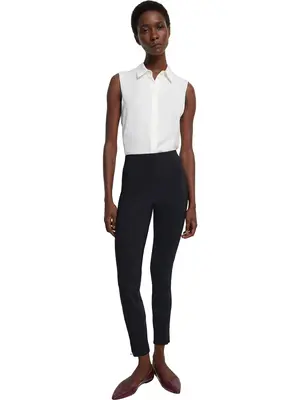Theory Seamed Slit Legging In Precision Ponte - Black