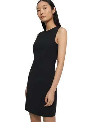 Theory Sleeveless Fitted Good Wool Dress - Black