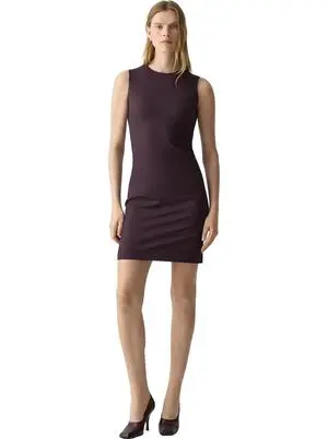 Theory Sleeveless Fitted Good Wool Dress - Dark Iris