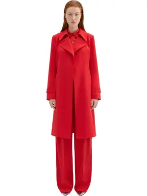 Theory Oaklane Trench Coat In Admiral Crepe Geranium