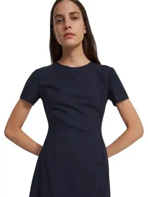 Theory Sheath Dress In Good Wool - Nocturne Navy