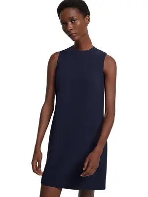 Theory Shift Dress In Admiral Crepe Nocturne Navy