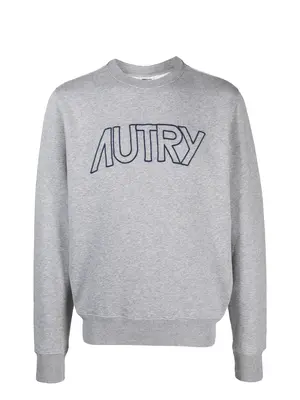 AUTRY Logo-print Cotton Sweatshirt - Grey