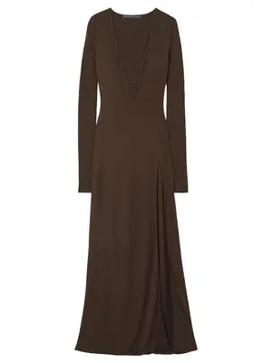 Zeynep Arçay Cutout Maxi Dress - Dark Brown