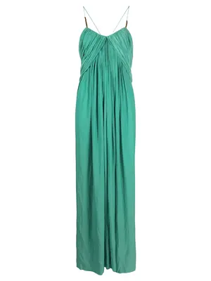 LANVIN Embellished Pleated Maxi Dress - Green