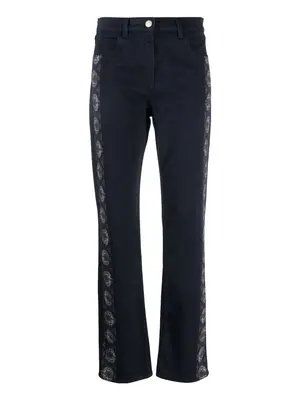 Etro Floral-stripes Straight-leg Jeans - Blue