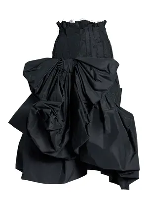 MAISON MARGIELA Bow-detail Ruffled Knee-length Skirt - Black