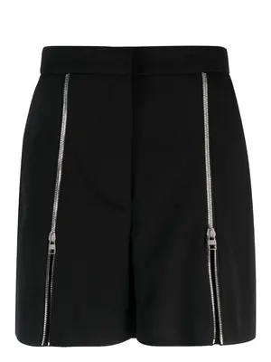 Alexander McQueen Zip-embellished Wool Shorts - Black
