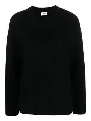 P.a.r.o.s.h Ribbed-knit Cashmere Sweatshirt - Black