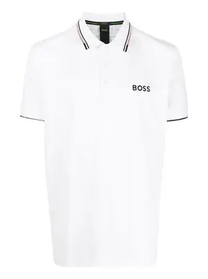 BOSS Logo-embroidered Polo Shirt - White
