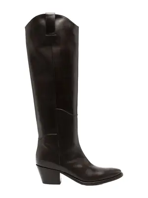 P.a.r.o.s.h 65mm Knee-high Leather Boots - Brown
