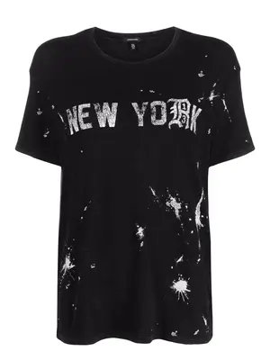R13 Paint-splatter T-shirt - Black