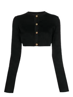 VERSACE La Greca Cropped Cardigan