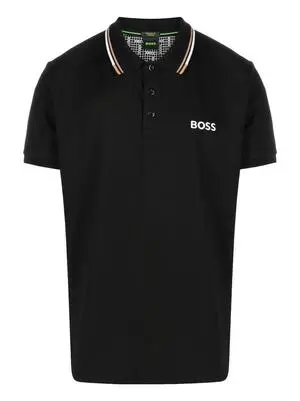 BOSS Logo-embroidered Polo Shirt - Black