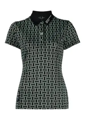 MASTER BUNNY EDITION Houndstooth Logo Polo Shirt - Green