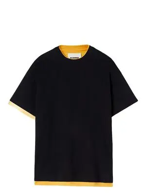 JIL SANDER Logo-print Two-tone T-shirt - Black