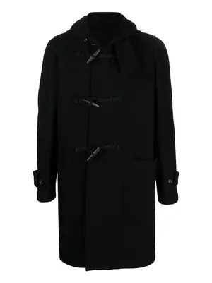 LARDINI Hooded Duffle Coat - Black
