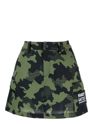 PEARLY GATES Camouflage-print Mini Skirt - Green