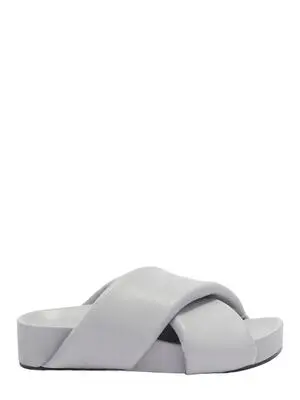 JIL SANDER Cross-over Leather Sandals - Grey