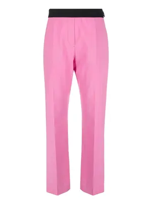 MSGM Logo-waistband Tapered Trousers - Pink