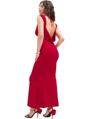 REFORMATION Seona Knit Maxi Dress - Red