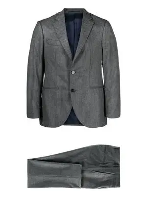 D4.0 Pinstripe-pattern Single-breasted Blazer - Grey
