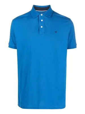 HACKETT Logo-embroidered Piqué Cotton Polo Shirt - Blue