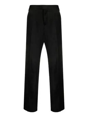 LARDINI Velvet Straight-leg Trousers - Black
