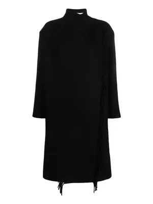 IRO PARIS Ricky Fringed Wool-blend Coat - Black