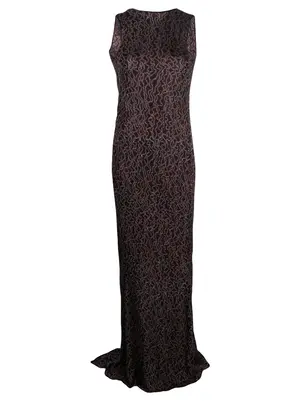 VITELLI Draped Detailing Floor-length Dress - Black