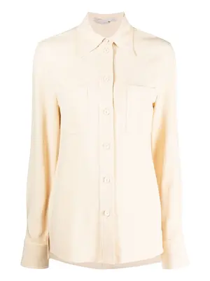 Stella McCartney Pointed-collar Button-up Shirt - Neutrals