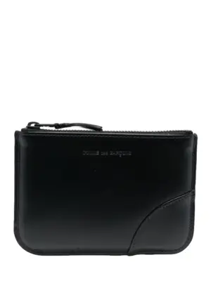 Comme Des Garçons Logo-debossed Leather Pouch - Black