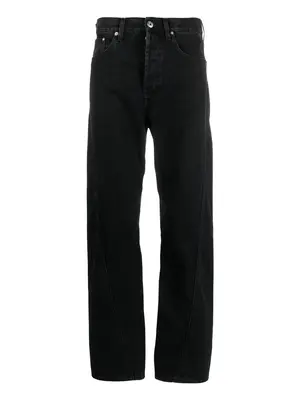 LANVIN Twisted Straight-leg Jeans - Black