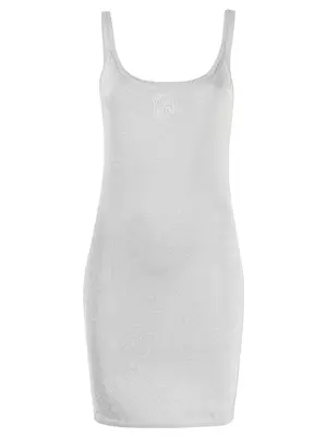 Alexander Wang Logo-embossed Tank Dress - Silver