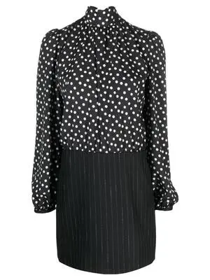 MSGM Hybrid Polka-Dot Mini Dress