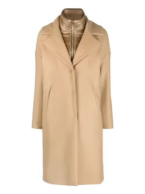 Herno Padded-collar Single-breasted Coat - Neutrals