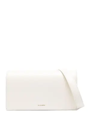 JIL SANDER Logo-stamp Leather Shoulder Bag - Neutrals