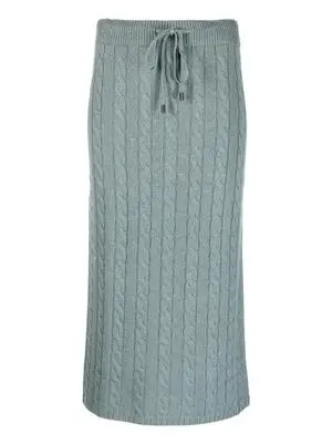 PESERICO Cable-Knit Midi Skirt