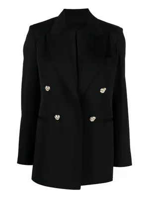 LANVIN Open-front Blazer With Jewel Buttons - Black