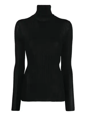 TOM FORD Roll-neck Ribbed-knit Jumper - Black