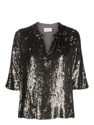 P.a.r.o.s.h Sequin-embellished Top - Grey