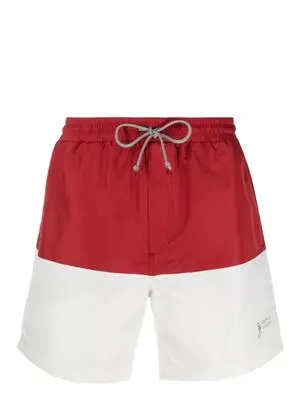 Brunello Cucinelli Panelled Swim Shorts - Red
