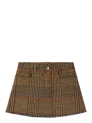 Stella McCartney Wool Tweed Mini Skirt - Brown