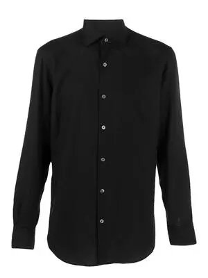 ZEGNA Spread-collar Cotton-cashmere Shirt