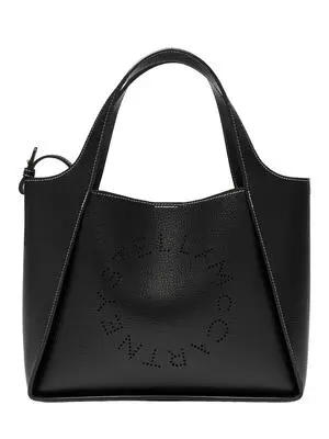 Stella McCartney Stella McCartney Logo Grainy Alter Mat Crossbody Bag Black